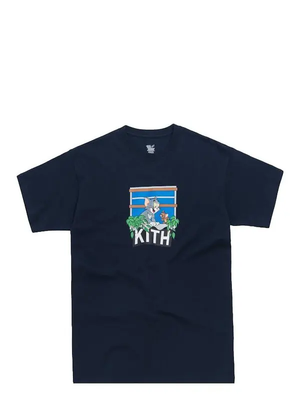 Kith X Tom & Jerry Hang Out Tee Shirt - Navy Blue