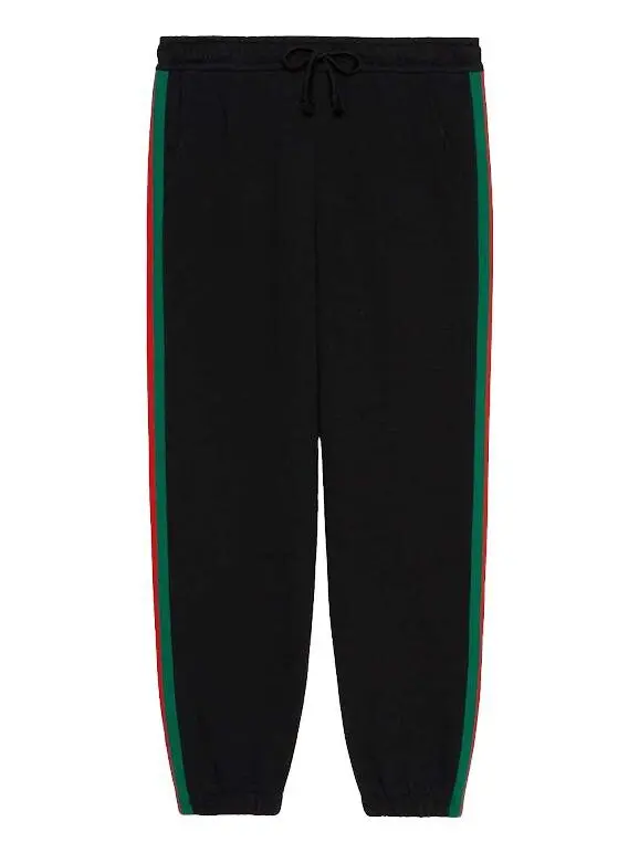 Gucci X The North Face Web Print Cotton Jogging Pants - Black Stonewash