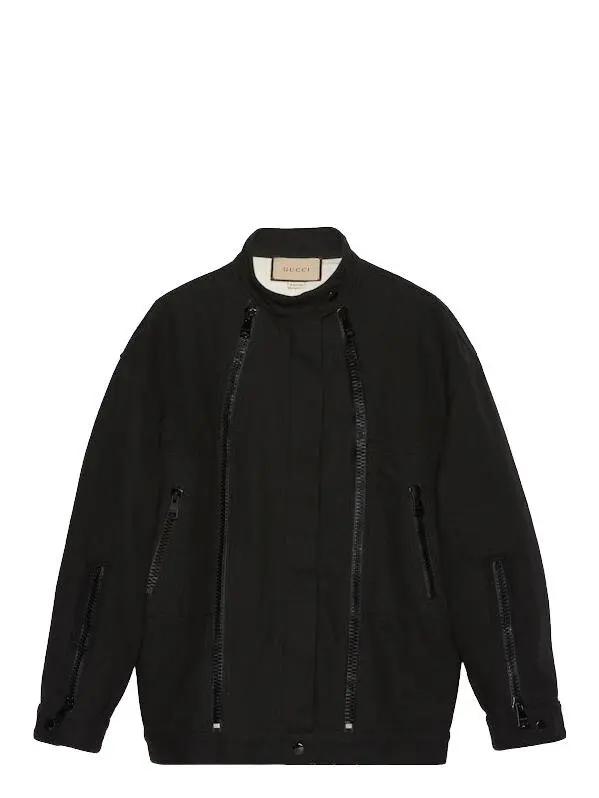 Gucci Zipper Detailed Denim Jacket - Black