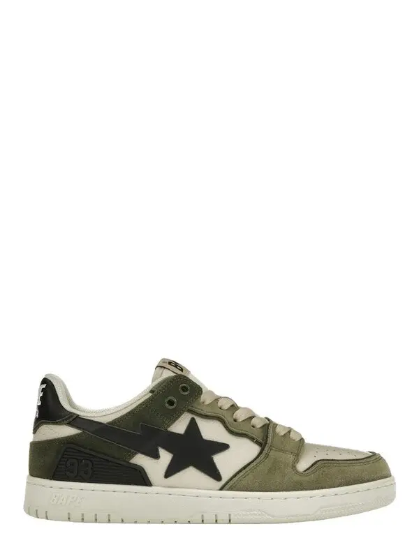 BAPE A Bathing Ape Sk8 Sta Sneakers - Olive/white/grey