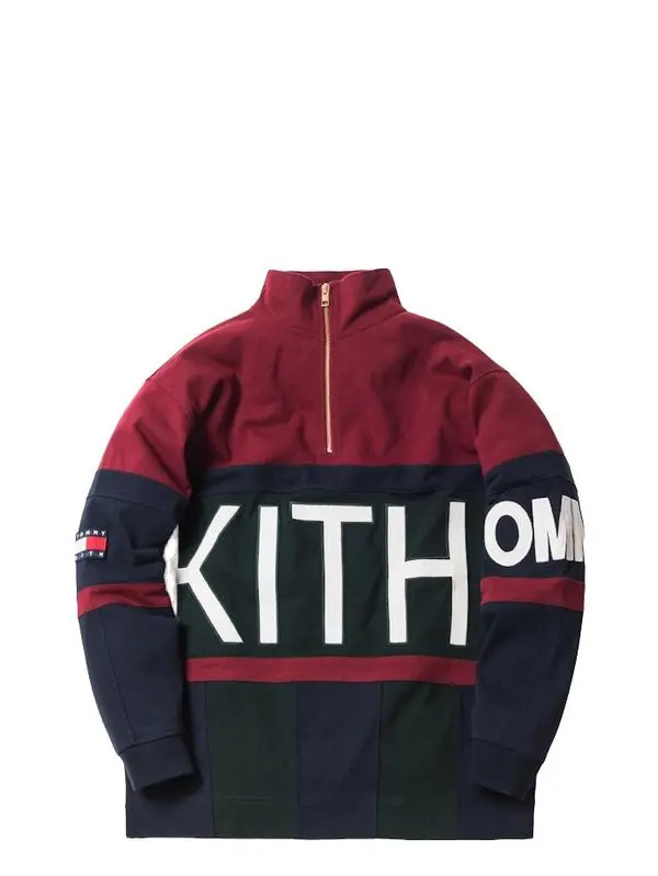 Kith X Tommy Hilfiger Block Logo Quarter-zip - Burgundy
