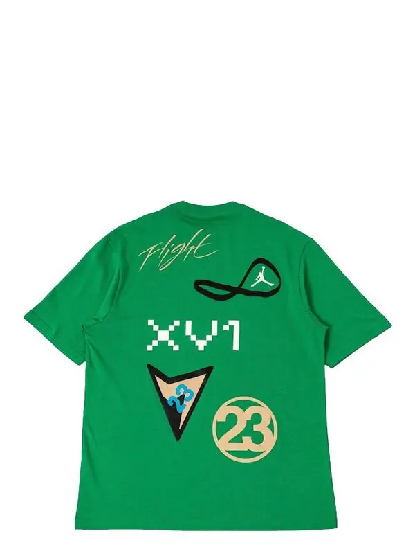 Nike Jordan Xvi Flight Heritage Tee Shirt - Lucky Green/phantom/black