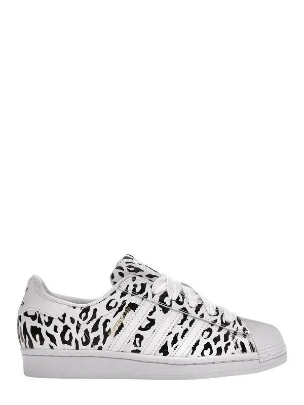 Adidas Superstar Leopard Print Sneakers - Cloud White/core Black/gold Metallic