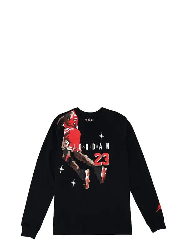 Nike Jordan Slam Dunk Contest Holiday Long-sleeve Pixel Tee - Black/chile Red