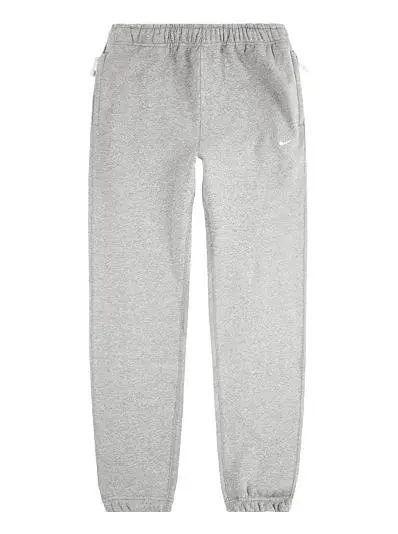 Nike Solo Swoosh Fleece Pants - Dark Grey Heather/white