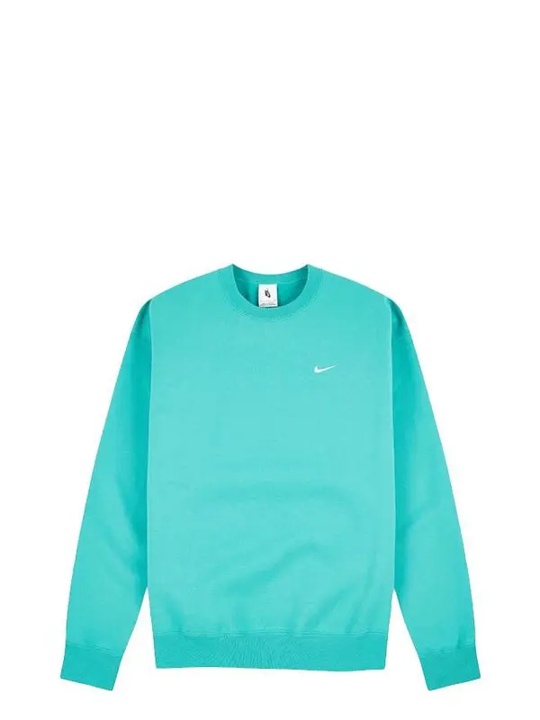 Nike Solo Swoosh Fleece Crewneck Sweatshirt - Mystic Green/white