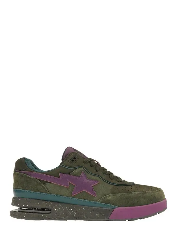 BAPE A Bathing Ape Road Sta Skunk Sneakers - Dark Green/purple/grey