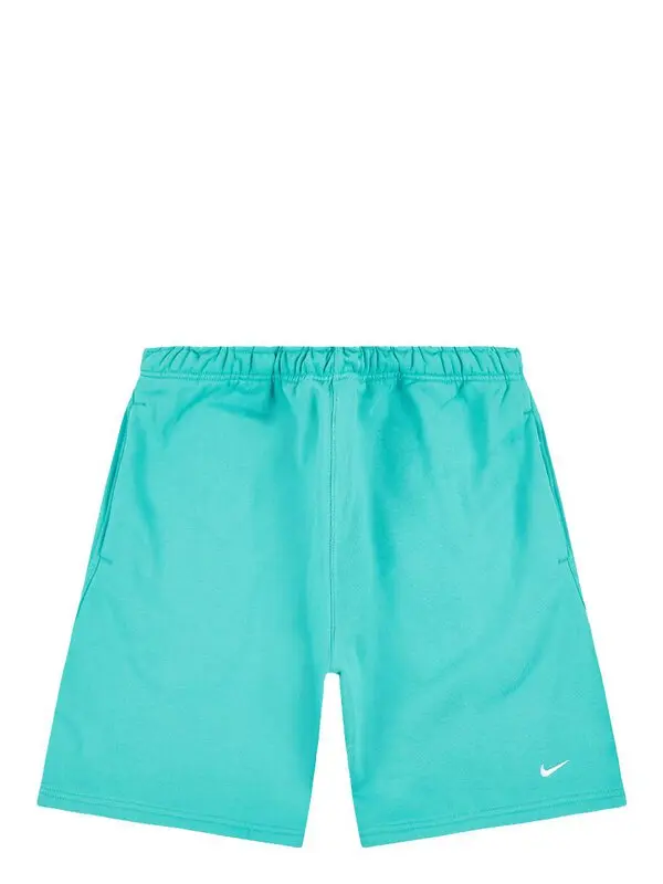 Nike Solo Swoosh Fleece Shorts - Washed Teal/white