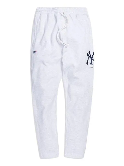 Kith For Major League Baseball New York Yankees Logo Sweatpant - Light Heather Grey