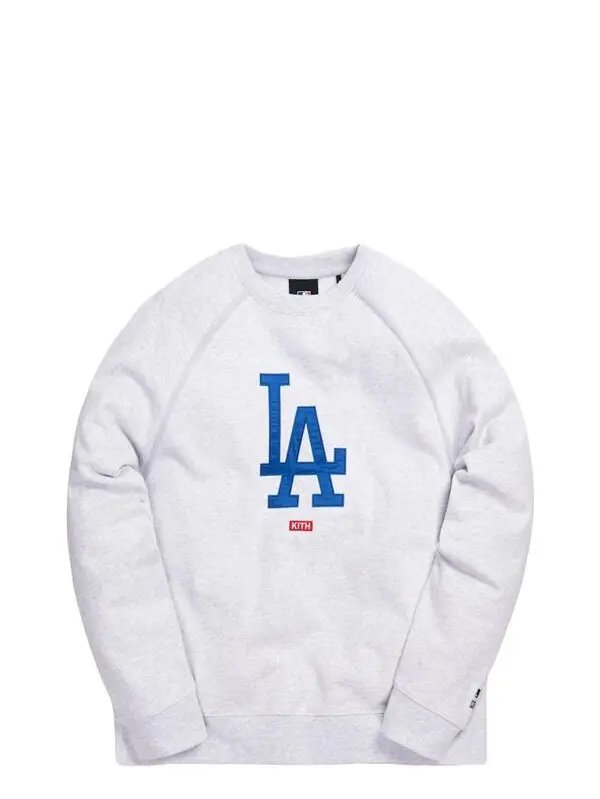 Kith For Major League Baseball Los Angeles Dodgers Crewneck Sweatshirt - Light Heather Grey