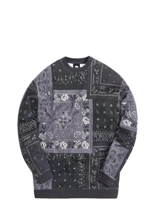 Kith Deconstructed Bandana Crewneck Sweatshirt - Black