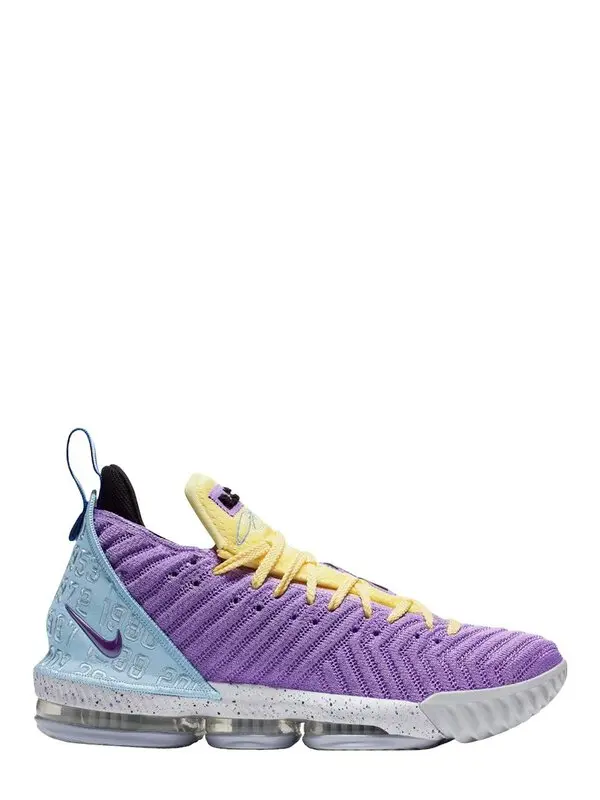 Nike Lebron 16 Lakers Championships Sneakers - Atomic Violet/bicycle Yellow/half Blue
