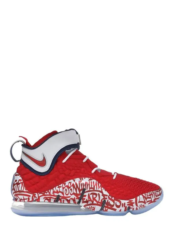 Nike Lebron 17 Graffiti Remix Sneakers - University Red/white
