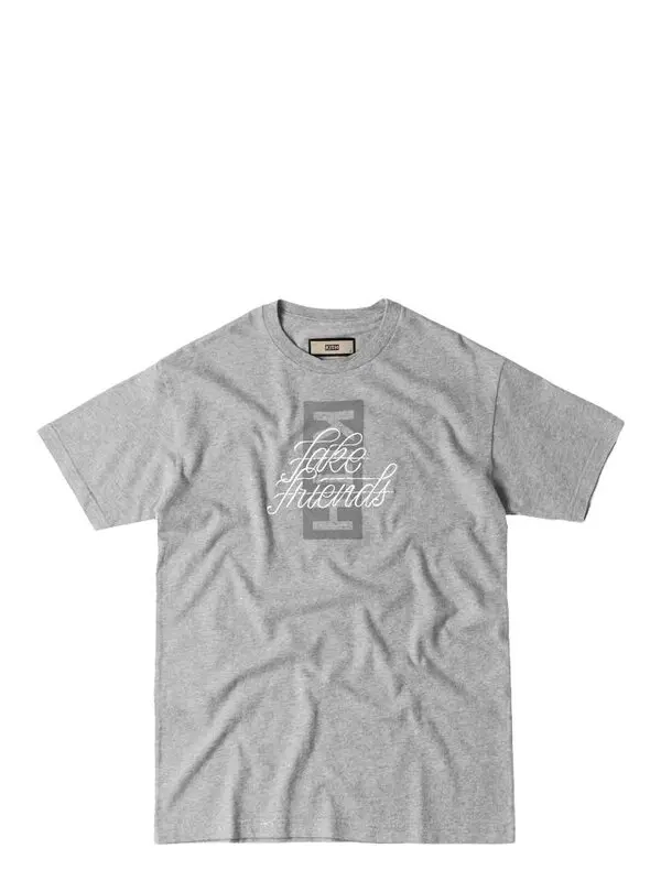 Kith Fake Friends Script Tee Shirt - Heather Grey