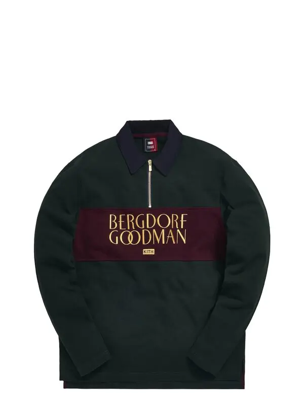 Kith For Bergdorf Goodman Long Sleeve Quarter Zip - Forest Green