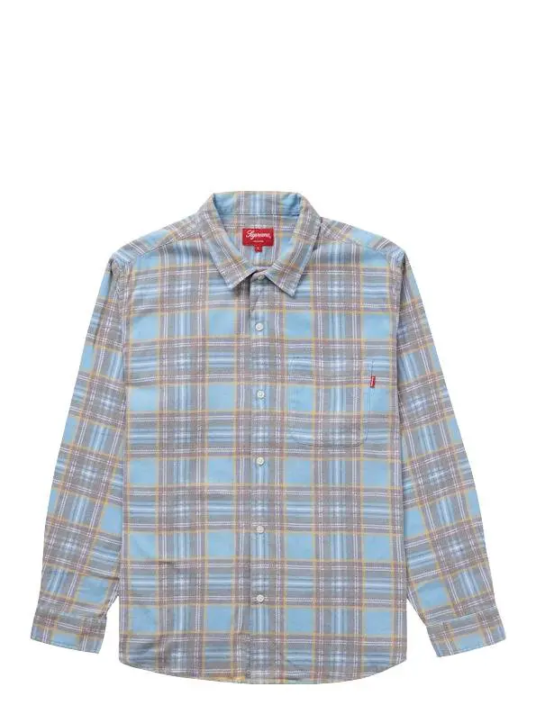 Supreme Printed Plaid Shirt - Light Blue