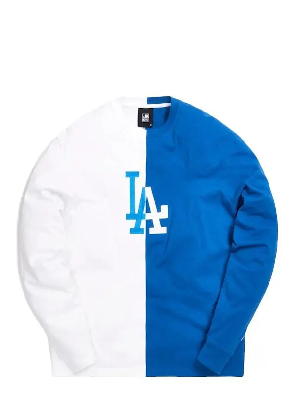 Kith For Major League Baseball Los Angeles Dodgers Split Long Sleeve Tee Shirt - Multicolor