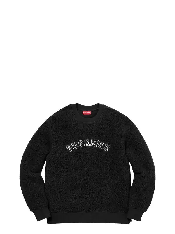 Supreme Polartec Deep Pile Crewneck Sweatshirt - Black