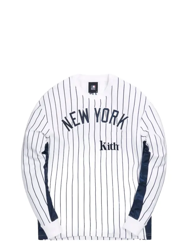 Kith For Major League Baseball New York Yankees Long Sleeve Combo Quinn - White Pinstripe