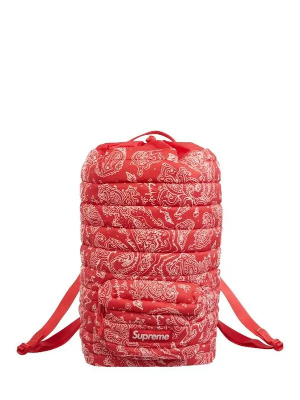Supreme Puffer Backpack - Red Paisley