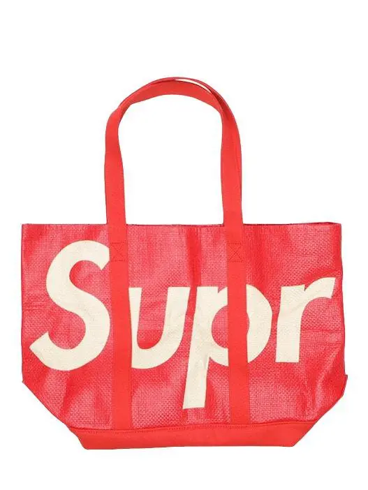 Supreme Raffia Tote - Red