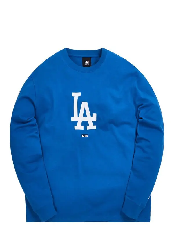 Kith For Major League Baseball Los Angeles Dodgers Long Sleeve Tee Shirt - Royal Blue