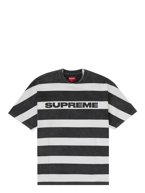 Supreme Printed Stripe Short Sleeve Top - Black