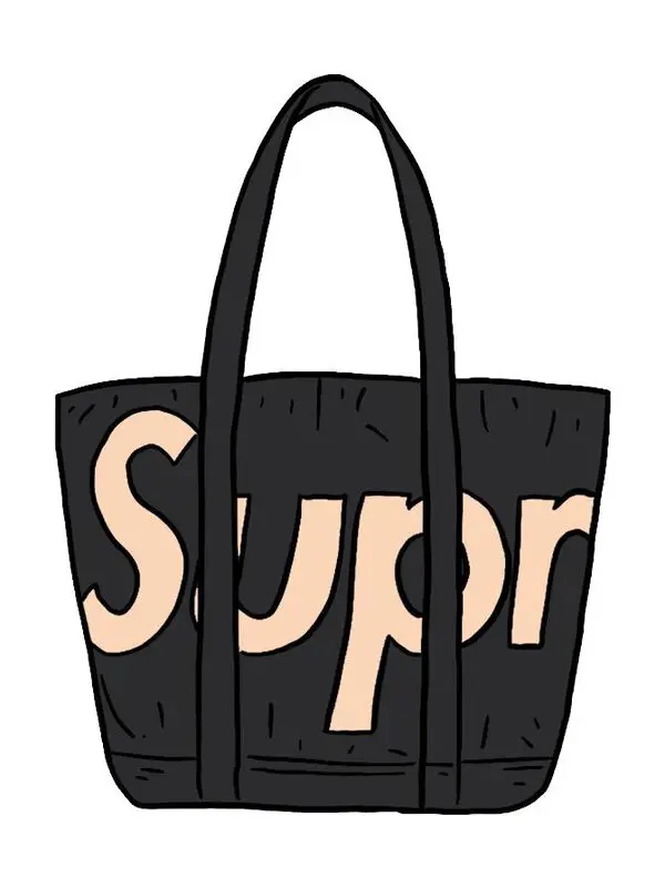 Supreme Raffia Tote - Black
