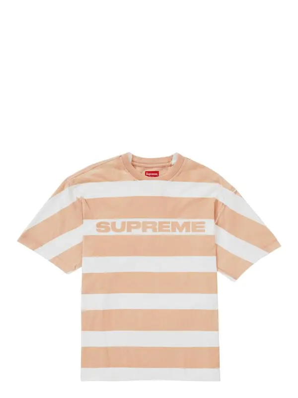 Supreme Printed Stripe Short Sleeve Top - Peach