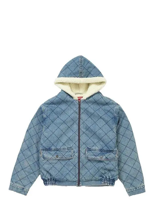 Supreme Quilted Denim Pilot Jacket - Washed Blue