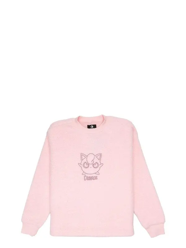 CONVERSE Pokemon Jigglypuff Sherpa Crewneck Sweatshirt - Pink