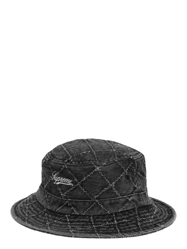 Supreme Punched Denim Crusher Hat - Black
