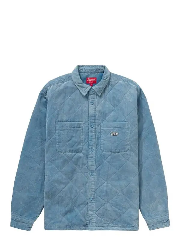 Supreme Quilted Corduroy Shirt - Slate Blue