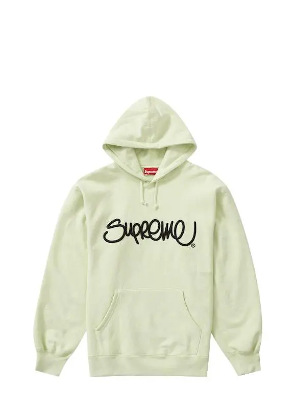 Supreme Raised Handstyle Hooded Sweatshirt - Pale Green