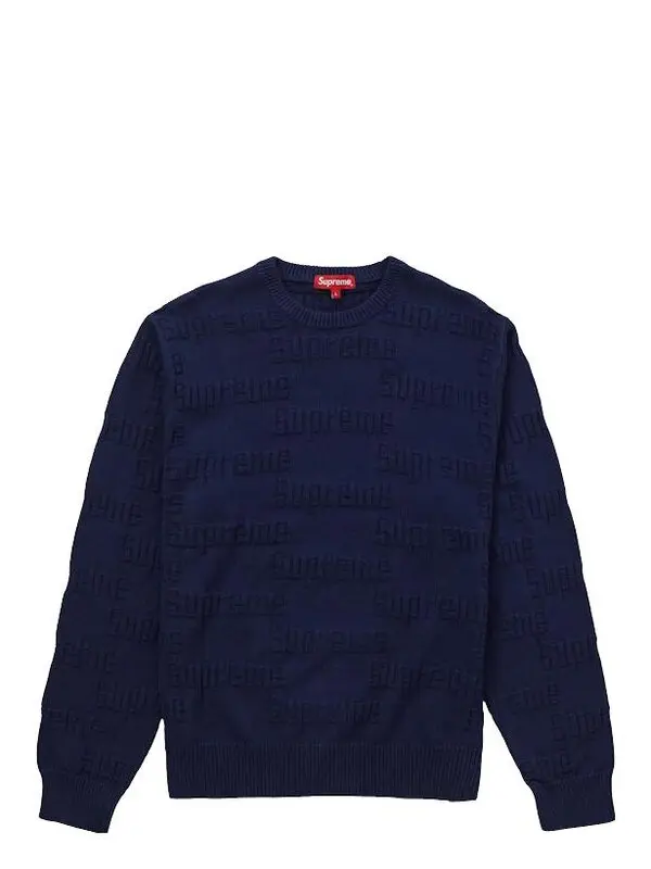 Supreme Raised Logo Sweater - Navy Blue
