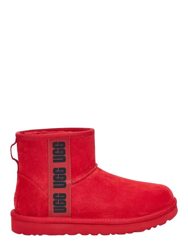 UGG Classic Mini Side Logo Boots - Samba Red/black