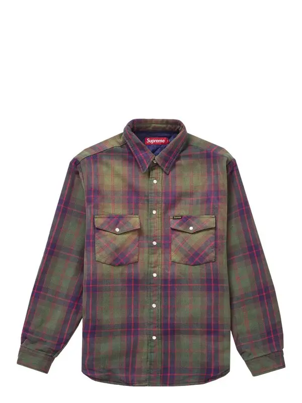 Supreme Quilted Flannel Snap Shirt - Green