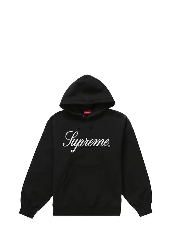 Supreme Raised Script Hooded Sweatshirt - Black