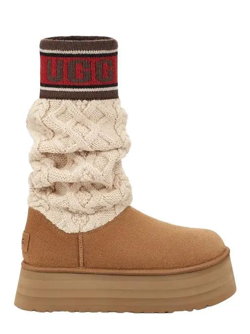 UGG Classic Sweater Letter Boots - Chestnut
