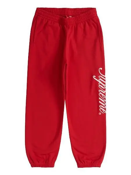 Supreme Raised Script Sweatpant - Red