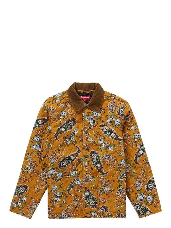 Supreme Quilted Paisley Jacket - Mustard Paisley