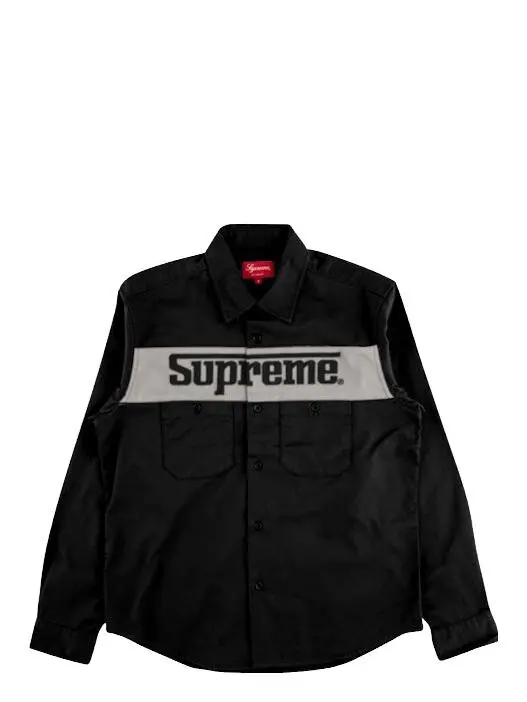 Supreme Racing Logo Work Shirt - Black