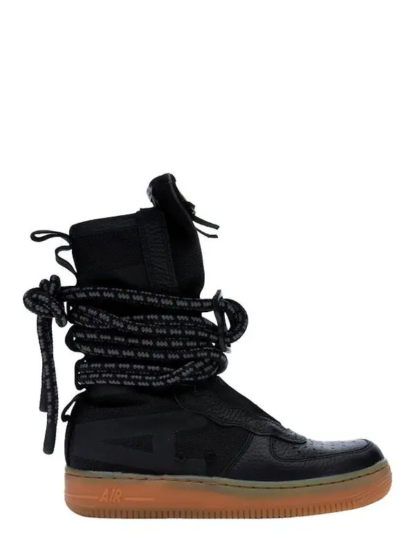 Nike Sf Air Force 1 High-top Sneakers - Black/gum Medium Brown