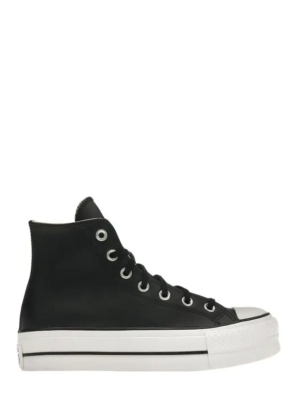 CONVERSE Chuck Taylor All Star Lift Hi Leather Sneakers - Black/white