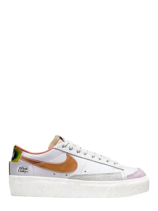 Nike Blazer Low Platform Sneakers - White/orange/pink Salt