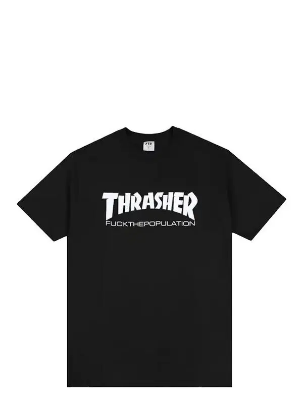 FTP Thrasher Logo Tee Shirt - Black