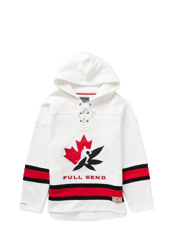 FULL SEND Team Canada Hockey Hoodie - White