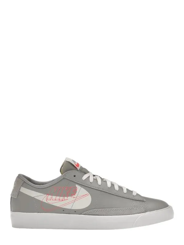 Nike Blazer Low Print Sneakers - Wolf Grey/sail/bright Crimson