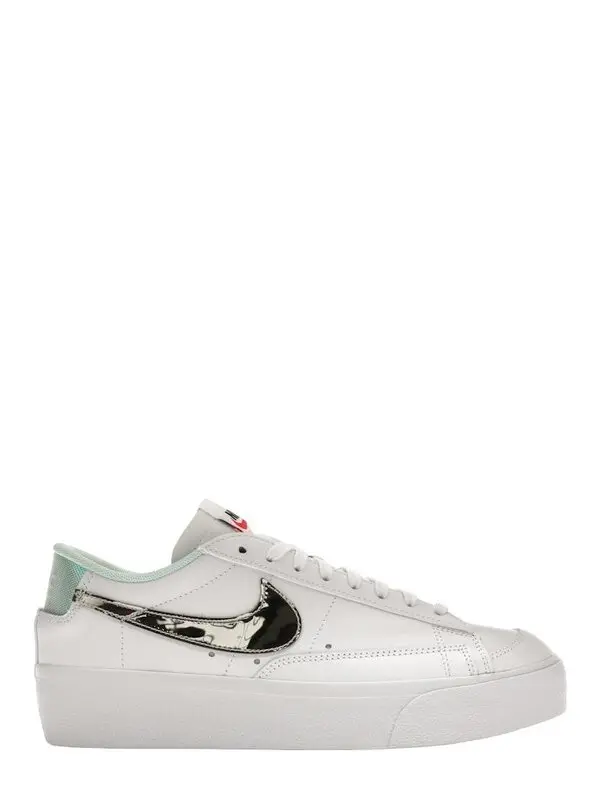 Nike Blazer Low Platform Sneakers - White/mint Foam/siren Red