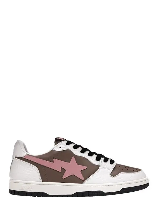 BAPE A Bathing Ape Court Sta Sneakers - White/brown/pink